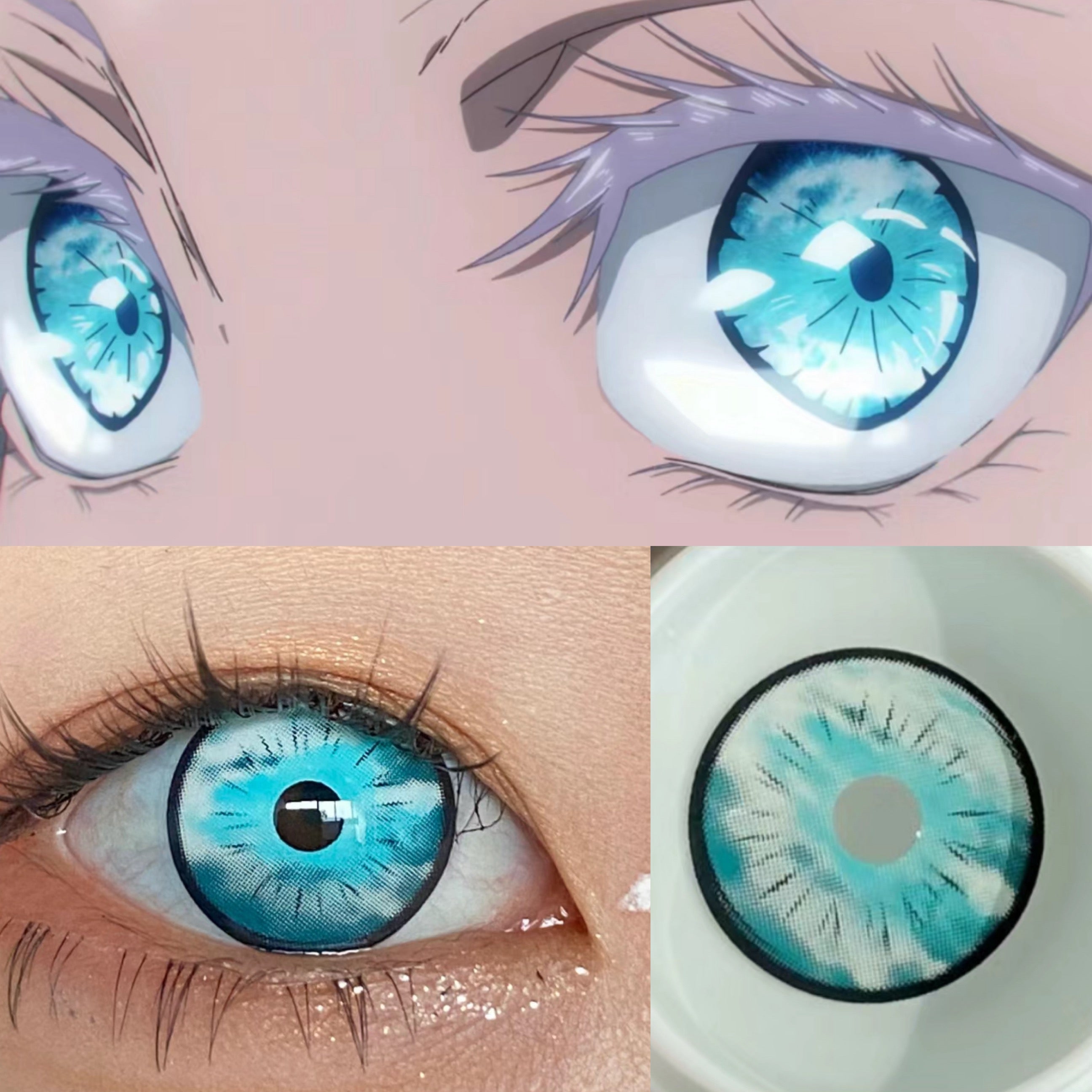 GOJO Satoru Blue Cosplay Contact Lenses – Bright Blue, Prescription ...