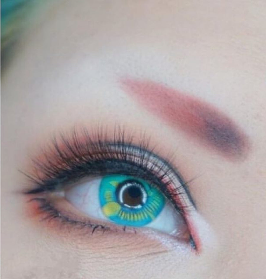 Coscon Anime Turquoise Contacts –Intense Teal & Blue Mix for Cosplay