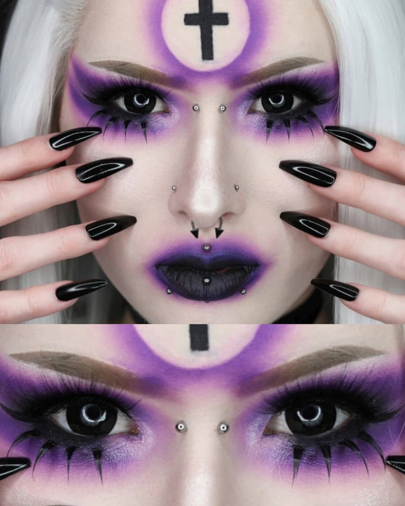Essential Black Contacts – Opaque 15mm Bold Lenses for Goth & Cosplay