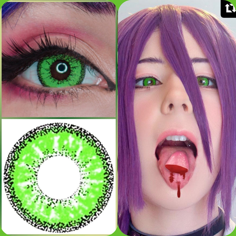 Vivid Brilliant Green Contacts – Bright Apple Green Cosplay Lenses