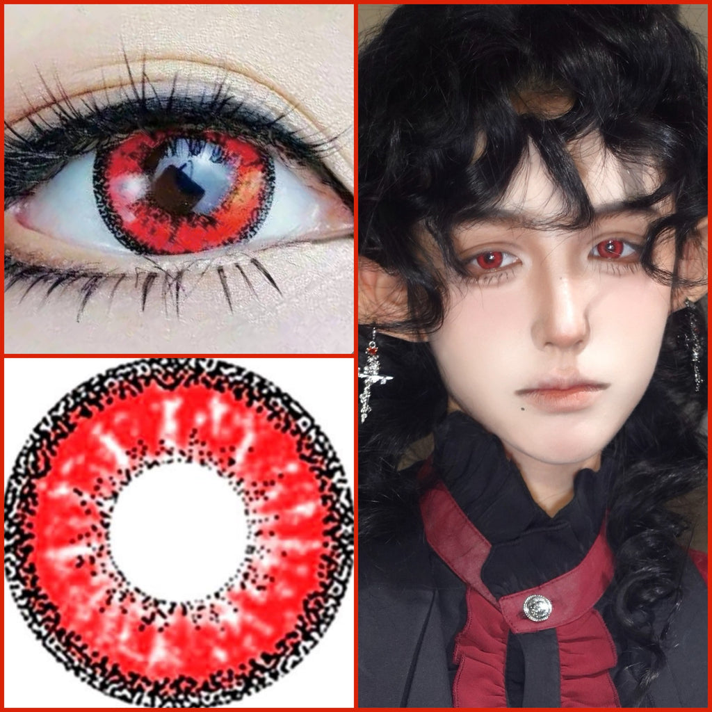 Vivid Brilliant Red Contacts – Bold Red Cosplay Eye Lenses