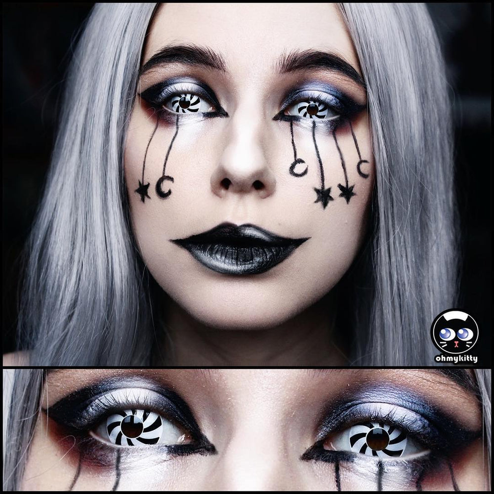 Illustration Spiral SFX Contacts – Black & White Hypnotic Lenses for ...