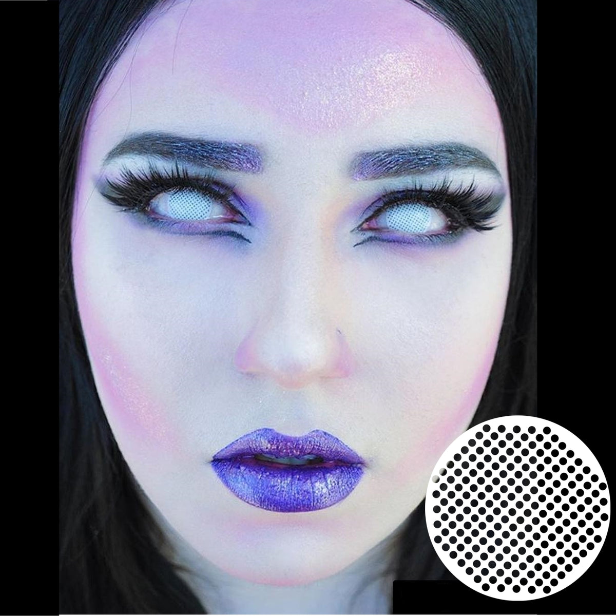 White Mesh Contacts – Mesh White Lenses with Vision | Up to -8.00